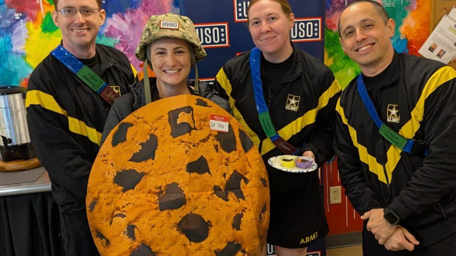 Captain Chip shares delicious cookies with AIT & tech students at USO ...