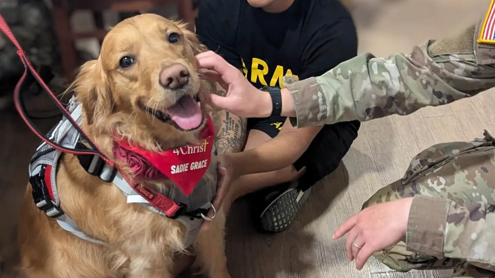 Tech students enjoying USO Canine Programs at USO Ft. Sam Houston • USO ...